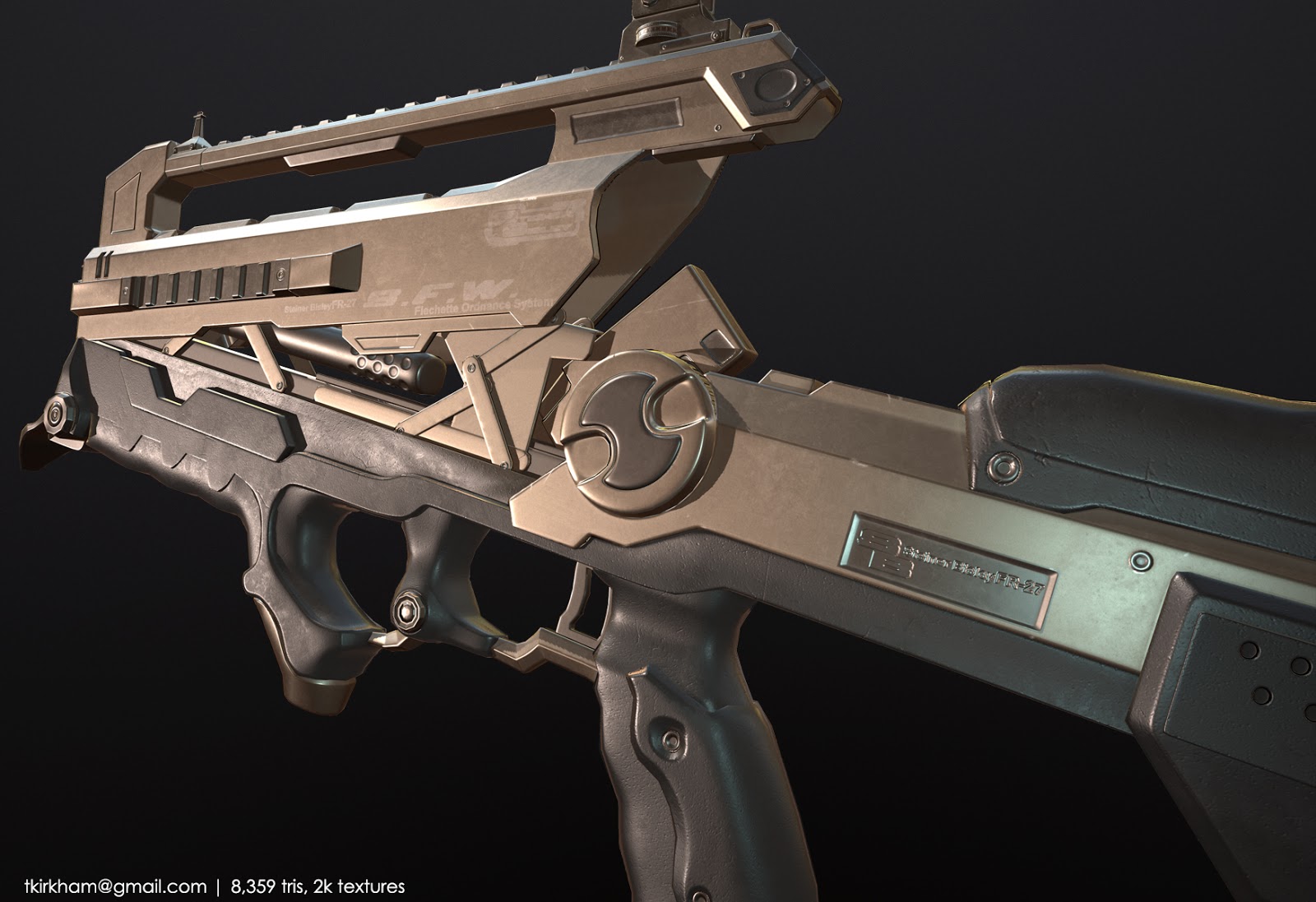 Taylor Kirkham in 3D: Deus Ex Human Revolution Combat RIFLE fan art!