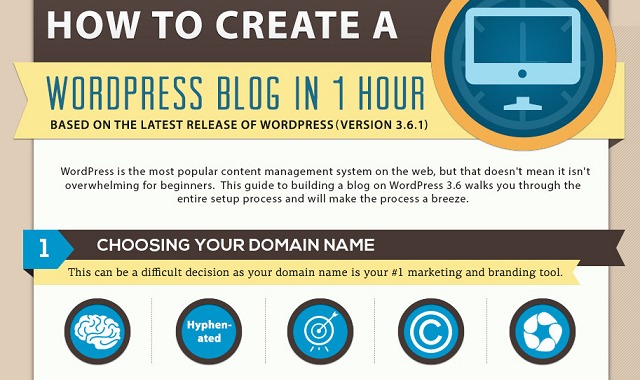 How to Create a WordPress Blog in 1 Hour #infographic - Visualistan
