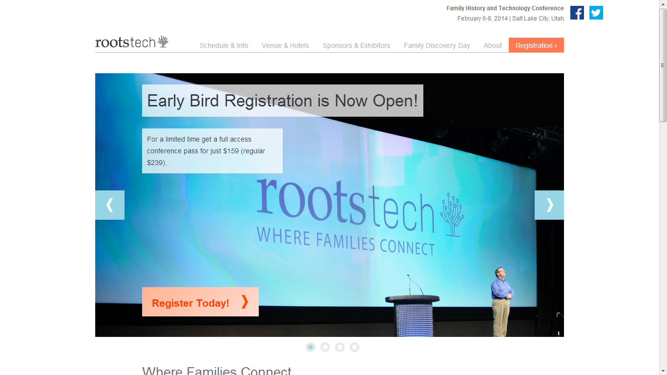 Genea-Musings: RootsTech 2014 is Just Three Months Away! Limited Time Discount Offered!
