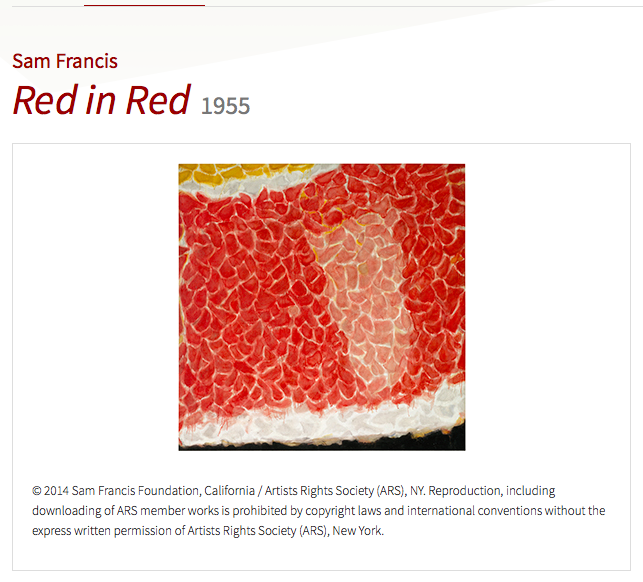 Sam Francis Foundation: Sam Francis "Red in Red" to be featured in the ...