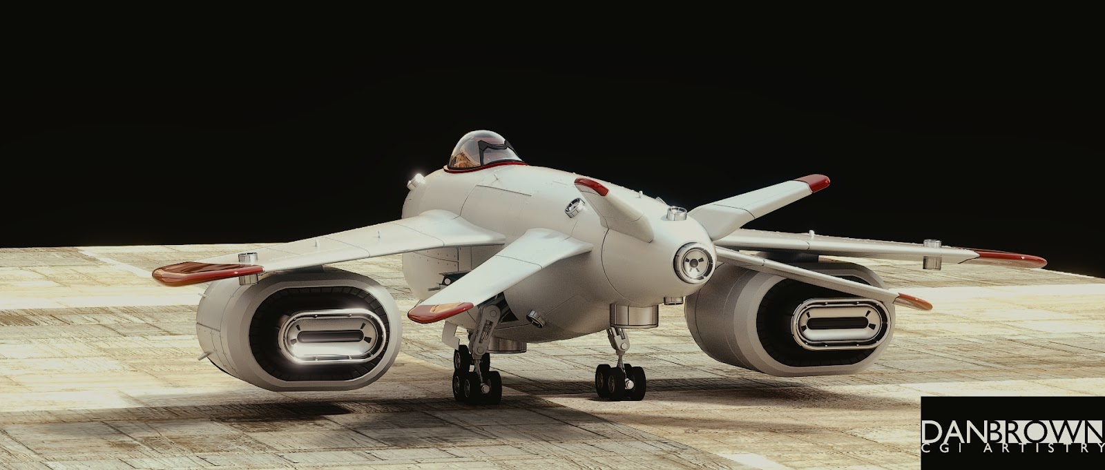 Dan Brown CGI | Sci-fi Art: Retro Spaceship Nearly Done