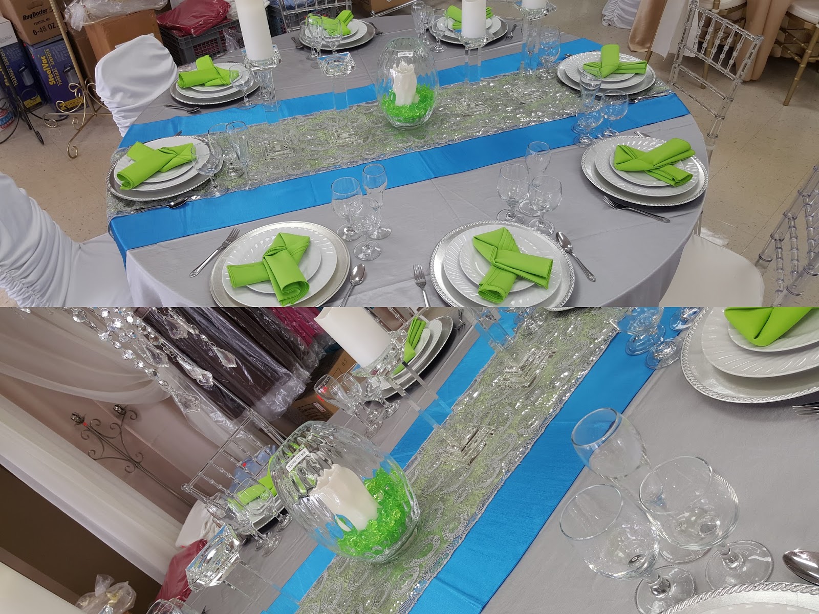 Grand Rental Station Fairview Heights IL: Cobalt and Lime Table Inspiration