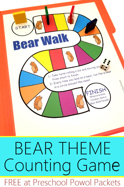 Bear Walk Board Game {FREE} | Preschool Powol Packets