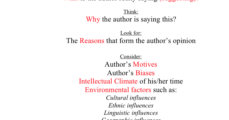 Critical Reading Model