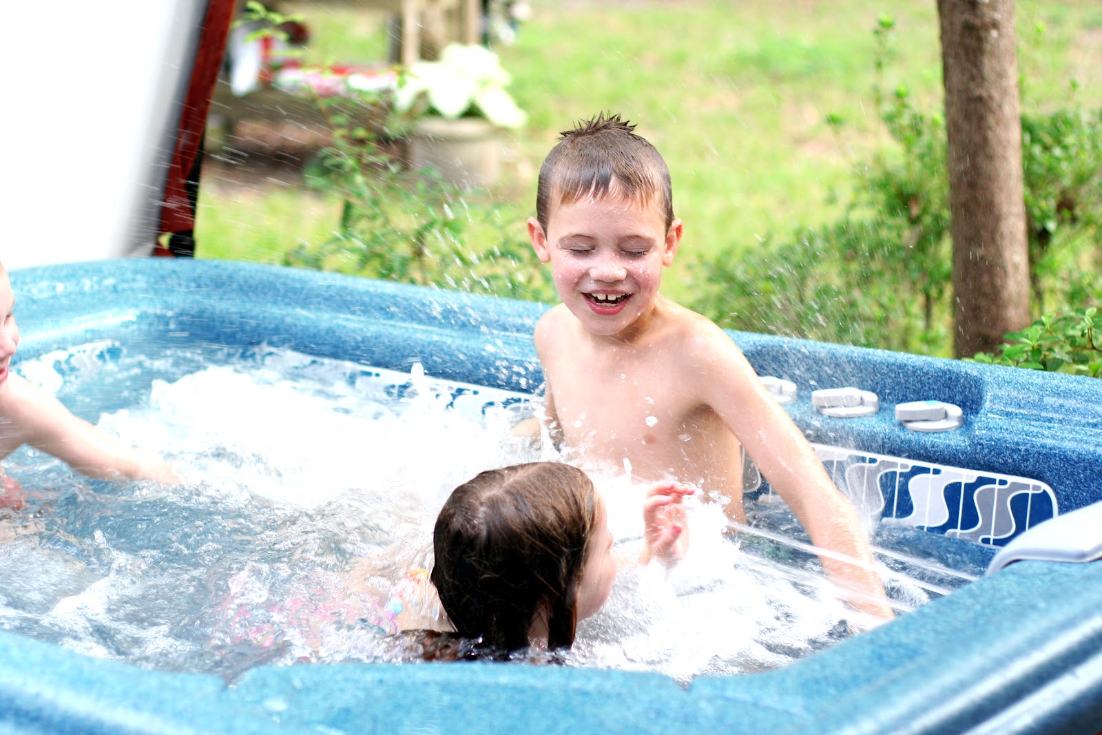 AS THEY NAP: Hot Tub Fun