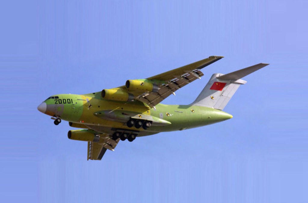 First Flight of Chinese Y-20 Strategic Military Transport Aircraft ...