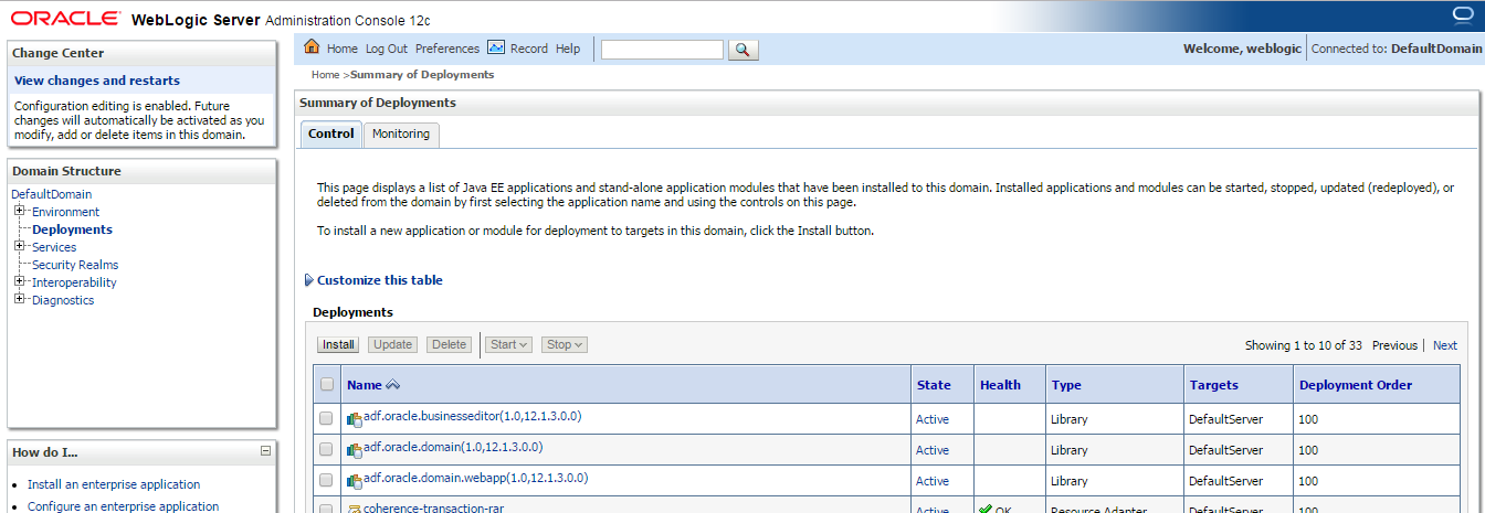 Sudarshan's Blog - Oracle ADF/JDeveloper: Deployment of ADF application to Weblogic server ...