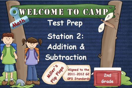 Miller's Flip Flops: Camping Test Prep: 2nd Grade Math Station 2 ...