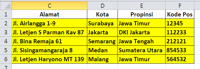 Tips-tips Rumus Excel: Memisahkan Data Alamat