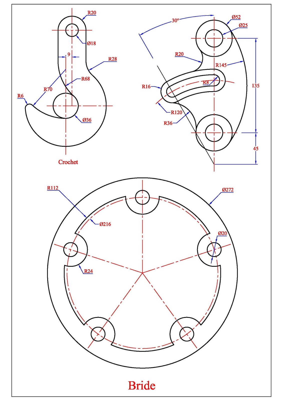 17 exercices en autocad