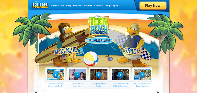 Club Penguin Teen Beach Movie Summer Jam Special Party Page Updated