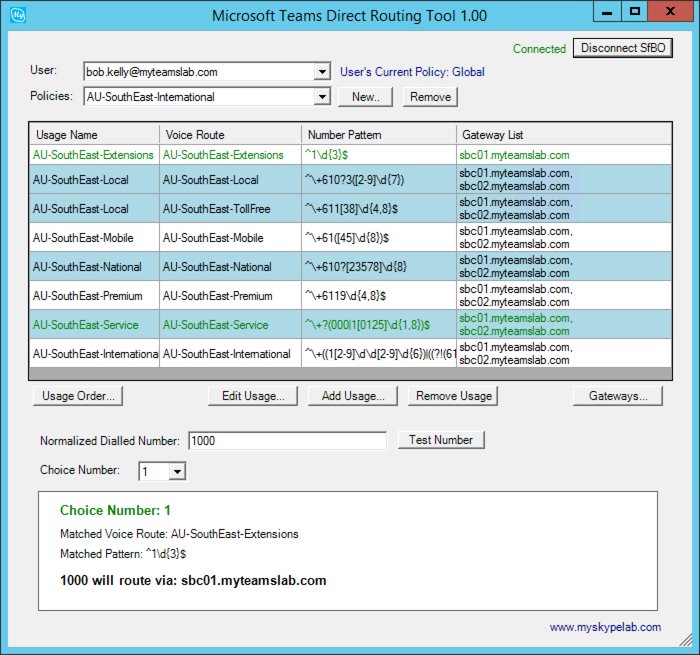 Microsoft Teams Direct Routing Tool My Teams Lab 9930