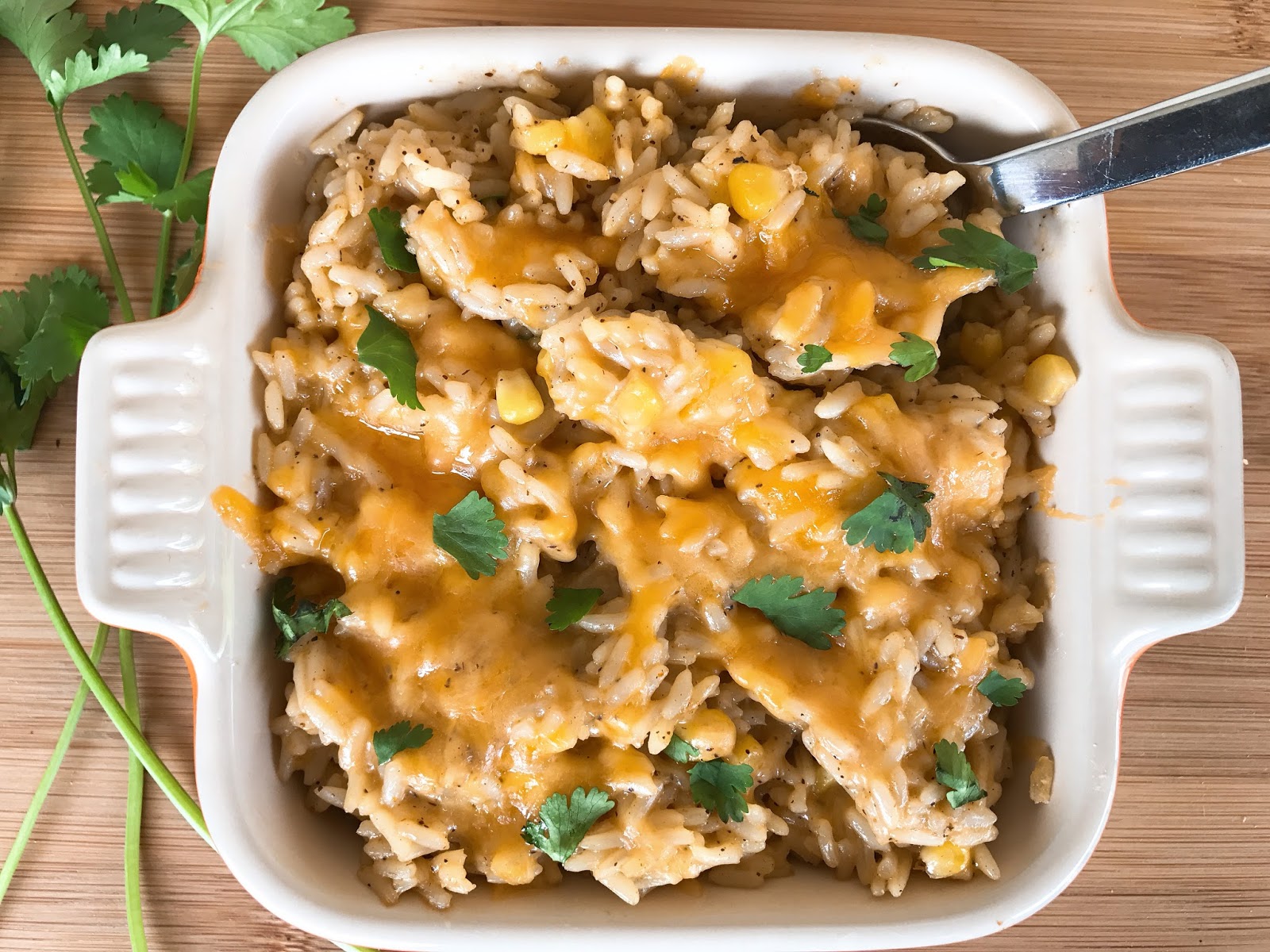 Cheesy Rice with Corn and Ancho Chile