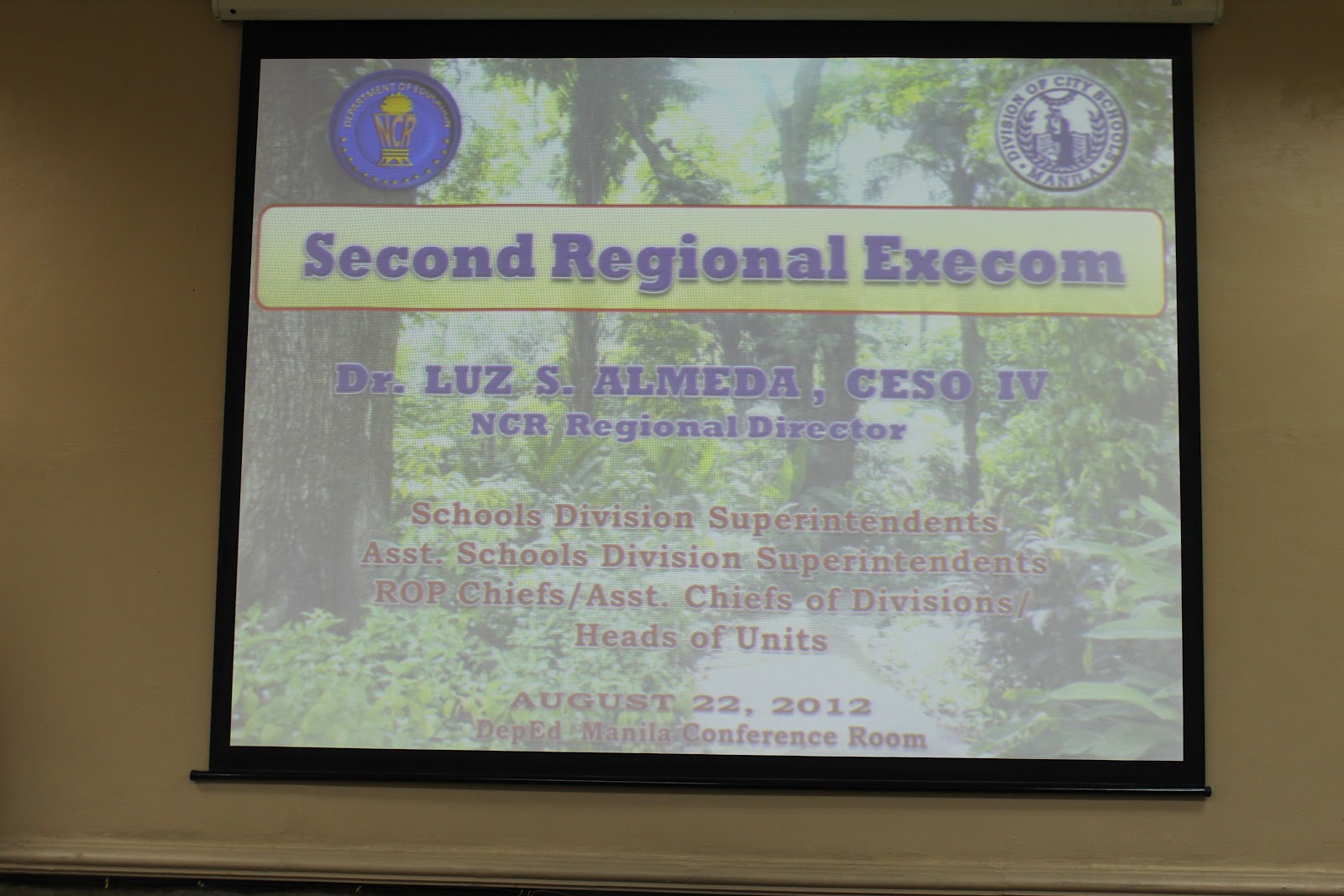 Department of Education Manila: DepEd Manila Hosts Second Regional Execom