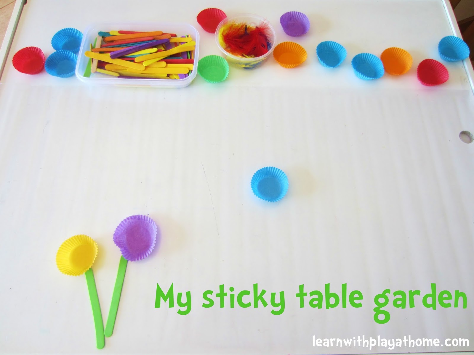Learn with Play at Home: Sticky Table Garden. Contact Paper Activity ...