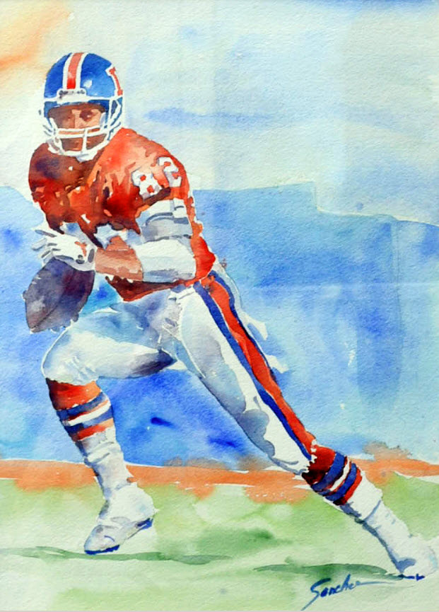 Pro Football Journal Presents: NFL Art: Vance Johnson by B. Sanchez