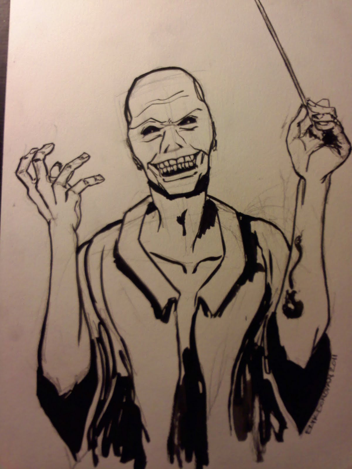 Paper Heart Ink Blood: Harry Potter Week Sketch : Dark Lord Voldemort