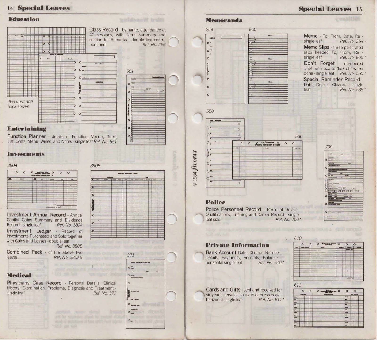 Philofaxy: Filofax Catalogue 1984
