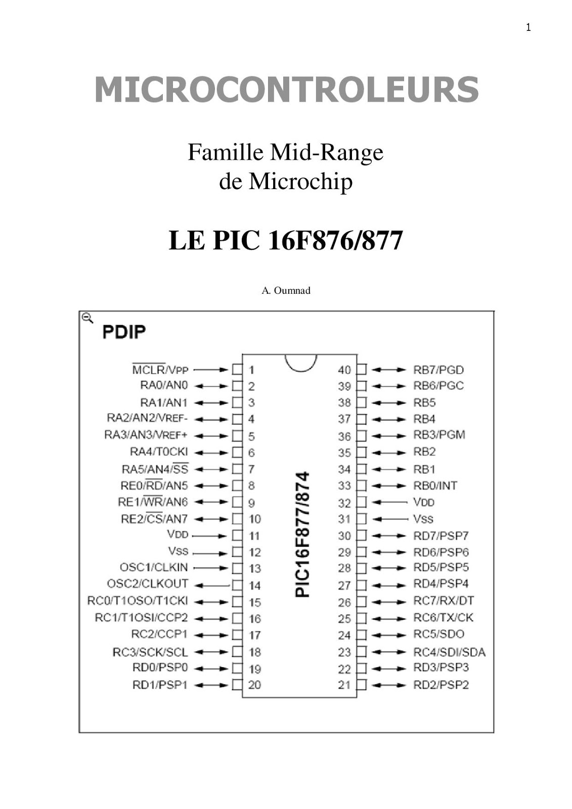 Cours Microcontrôleur PIC 16F877 - La Grande Bibliothèque