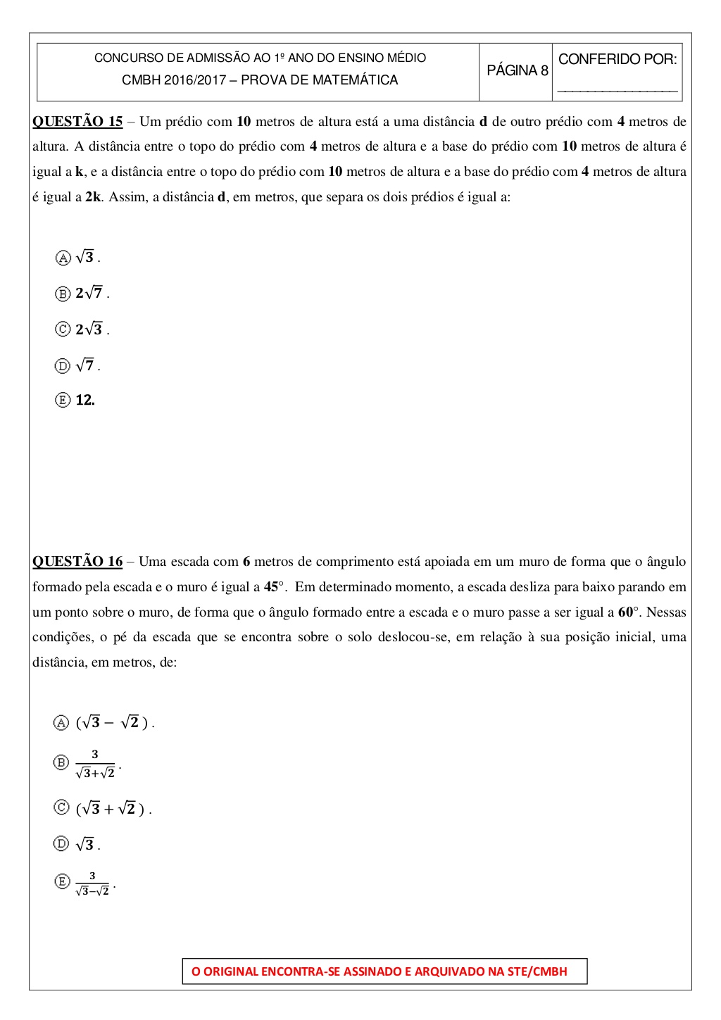 Matematica Prova 6 Ano - BINKEDU