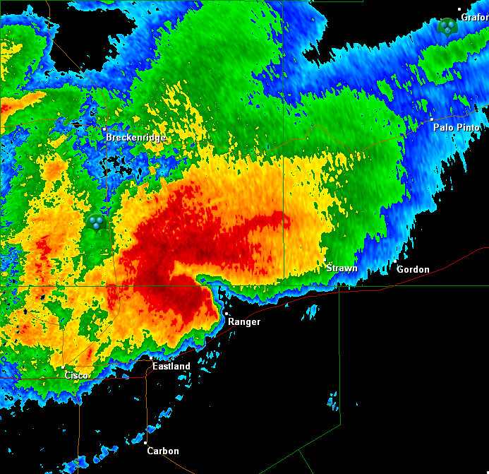 The Original Weather Blog: Strong Rotation Just NW of Ranger, TX