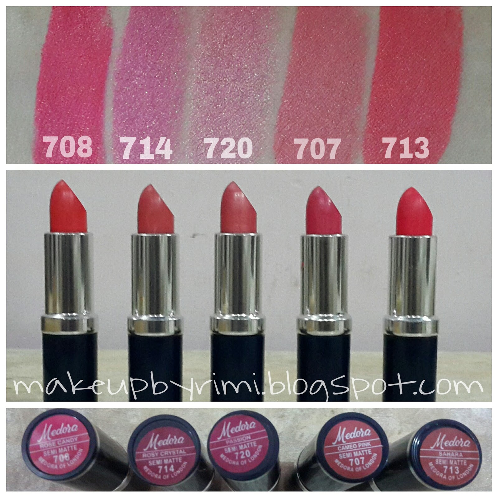 Makeup By RIMI: Medora lipstics swatches and review