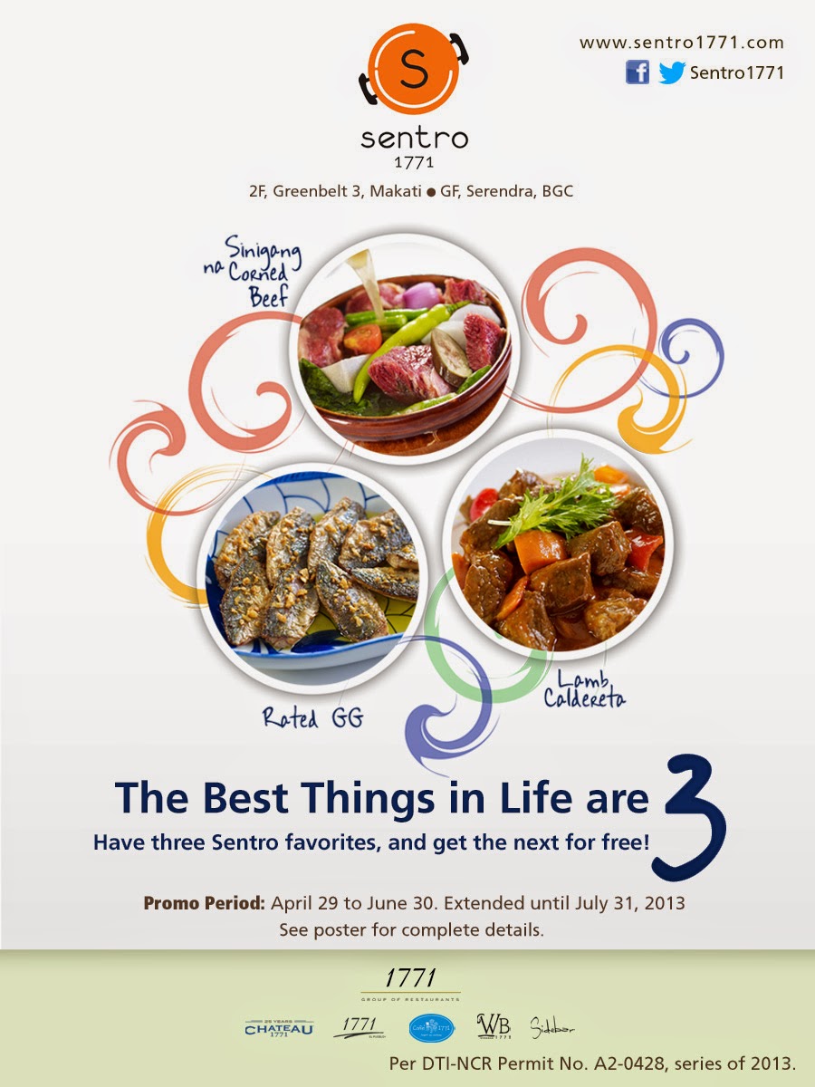 The Best Things in Life are 3 at Sentro 1771