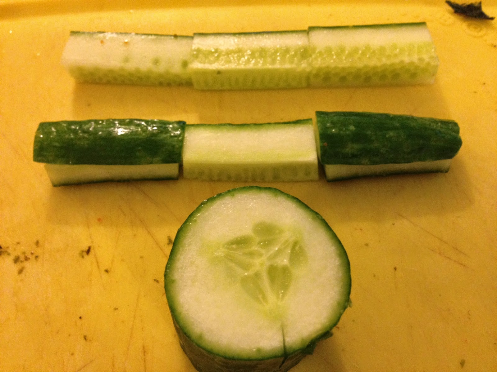 Sushi John's Blog!: Slicing a Cucumber for Maki (Cut Rolls)
