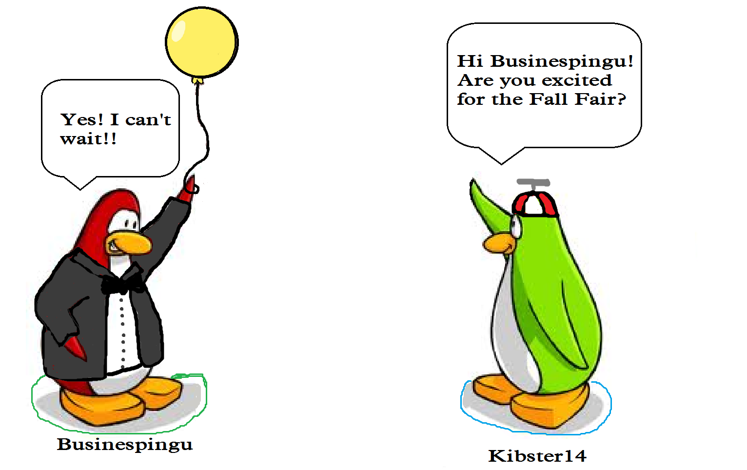 Businespingu in Club Penguin: Fan art by Kibster14 :)