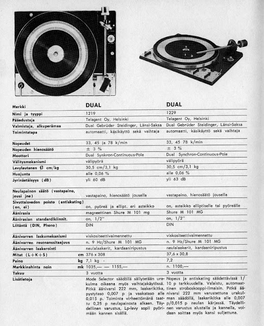 Dual 1229 turntable levysoitin
