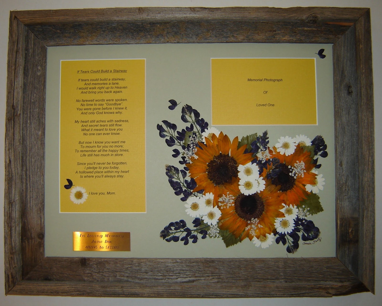 Pressed Garden: Pressed Flower Memorial ~ Wildflowers!