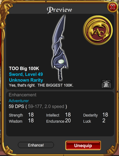 How to Get TOO Big 100K Bot? | AQW Information