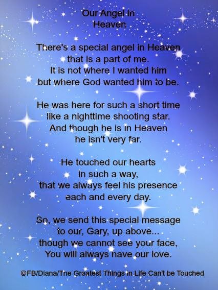 OUR ANGEL IN HEAVEN. THERE'S A SPECIAL ANGEL IN HEAVEN THAT IS A PART ...