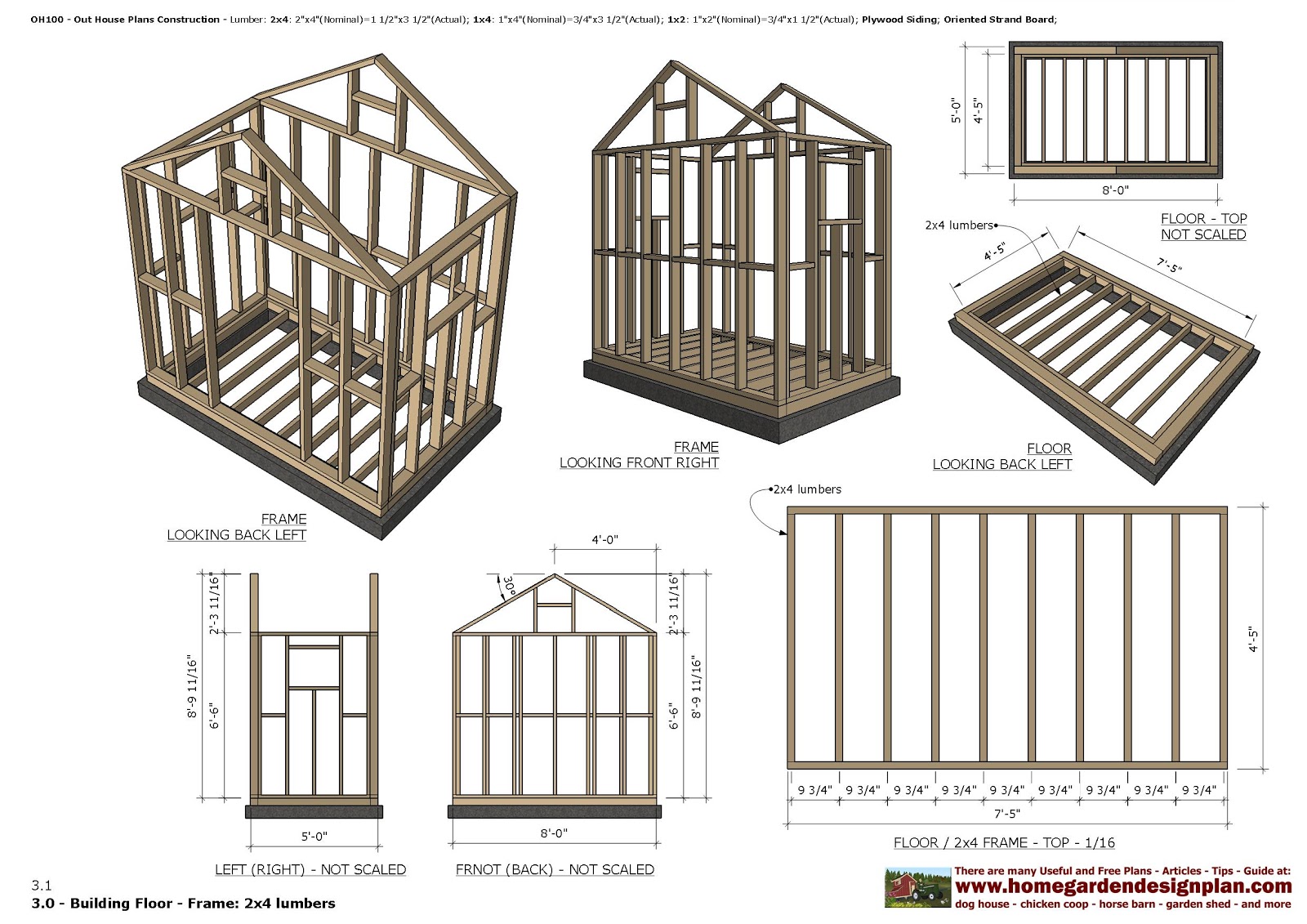 home garden plans: OH100 - Out House Plans Construction - Out House ... home garden plans: OH100 - Out House Plans Construction - Out House ...
