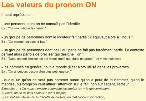 Le Français que je dois savoir...: Le pronom ON