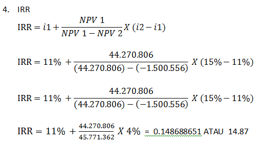 CARA MENGHITUNG NPV, NET BC,GROSS BC,IRR, PP, BEP, PR