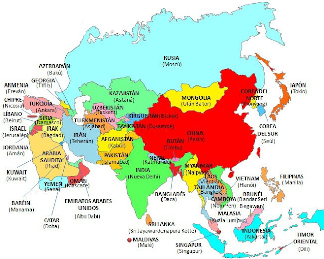 >>GEOGRAFÍA MUNDIAL: División Política de Asia.