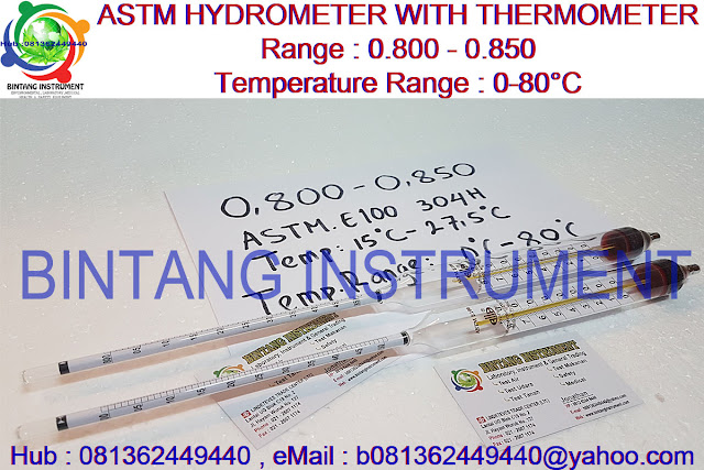 .: 081362449440 Jual ASTM Hydrometer with thermometer Range 0.800 – 0. ...