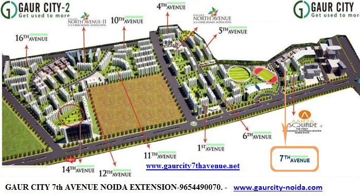 Gaur City-7th Avenue Noida Extension 9654490070: Gaur city new project ...