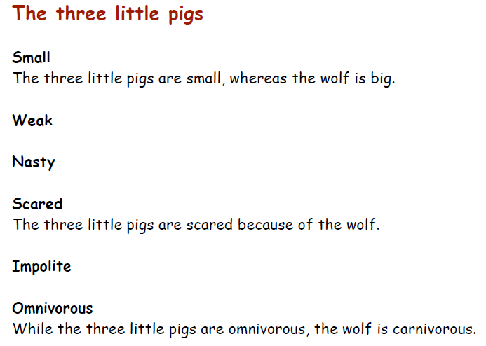 Caviar to teach English: YEAR 5: THE TRUE STORY OF THE THREE LITTLE PIGS