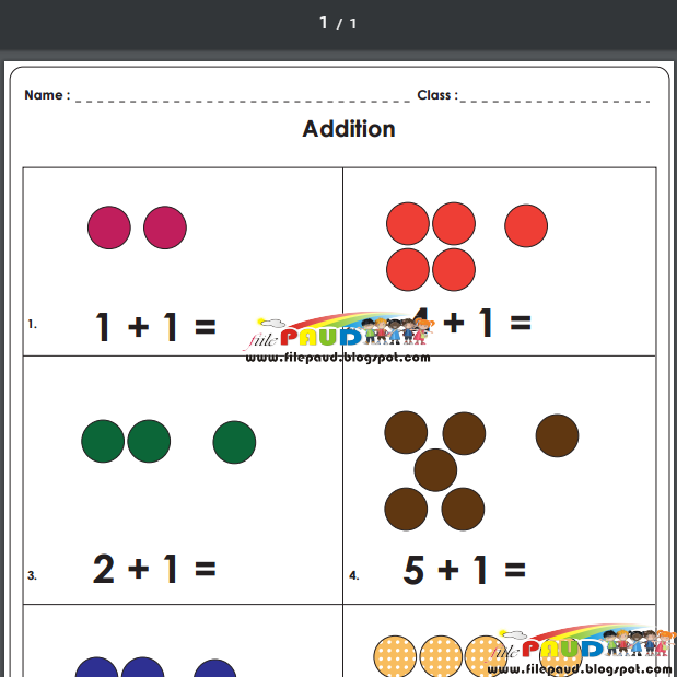 Download Lembar Kerja Paud Matematika Lengkap Gratis [Bagian Pertama ...