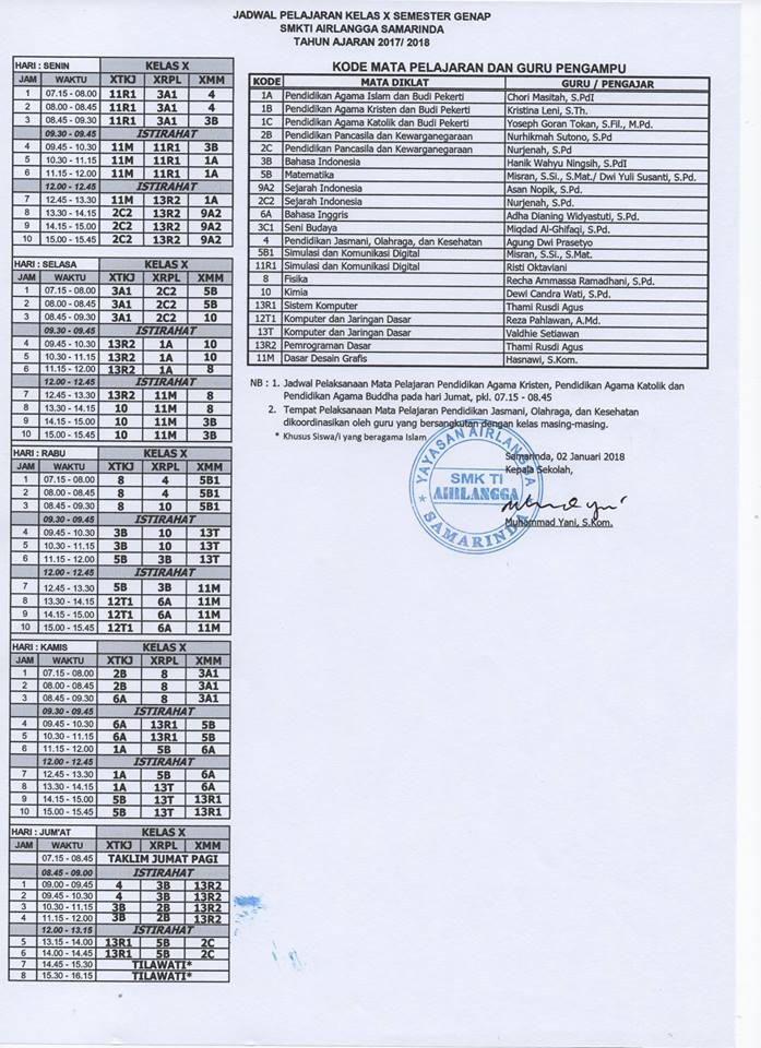 SMK TI Airlangga Samarinda: Jadwal Semester Genap SMK TI Airlangga ... SMK TI Airlangga Samarinda: Jadwal Semester Genap SMK TI Airlangga ...