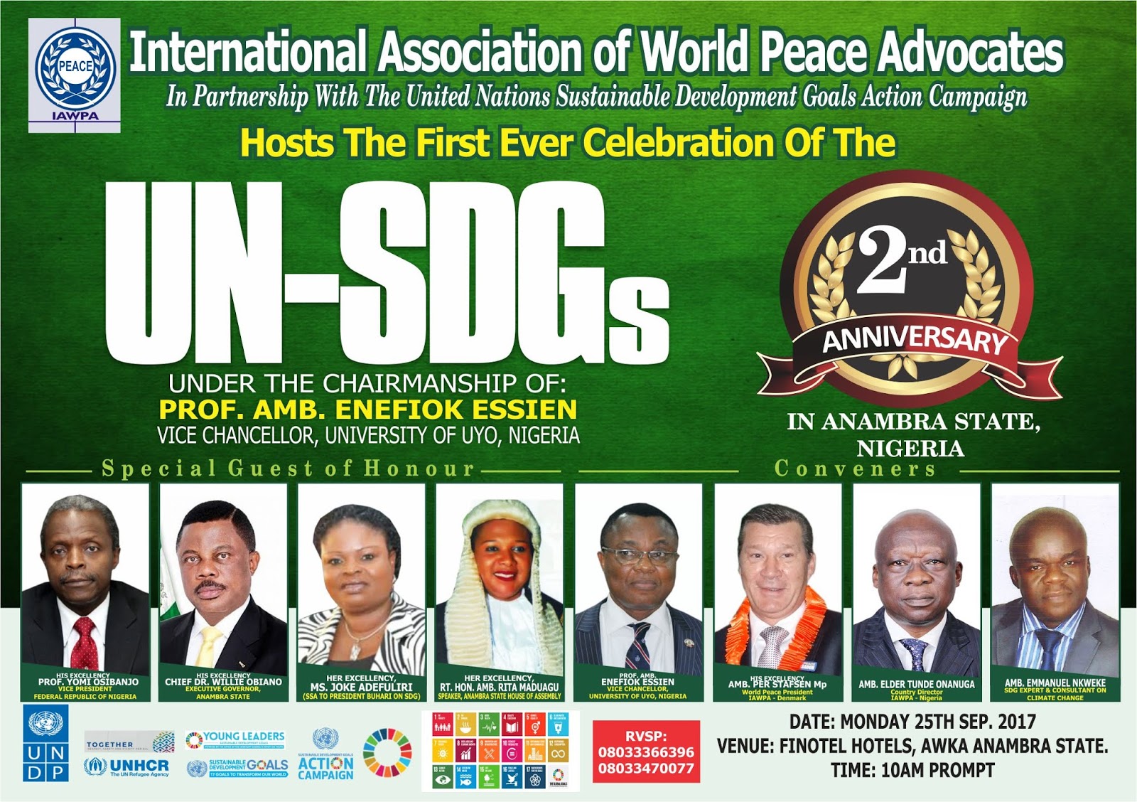 September 25th 2017 Celebration of the UN-SDGs 2nd Annviversary ...