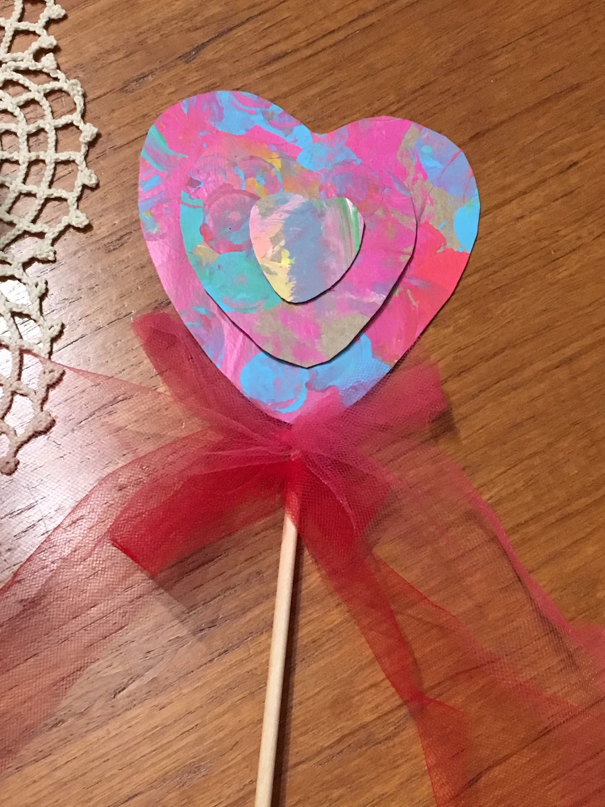 Miss French Fry Makes Art: Recycled Heart Wands.