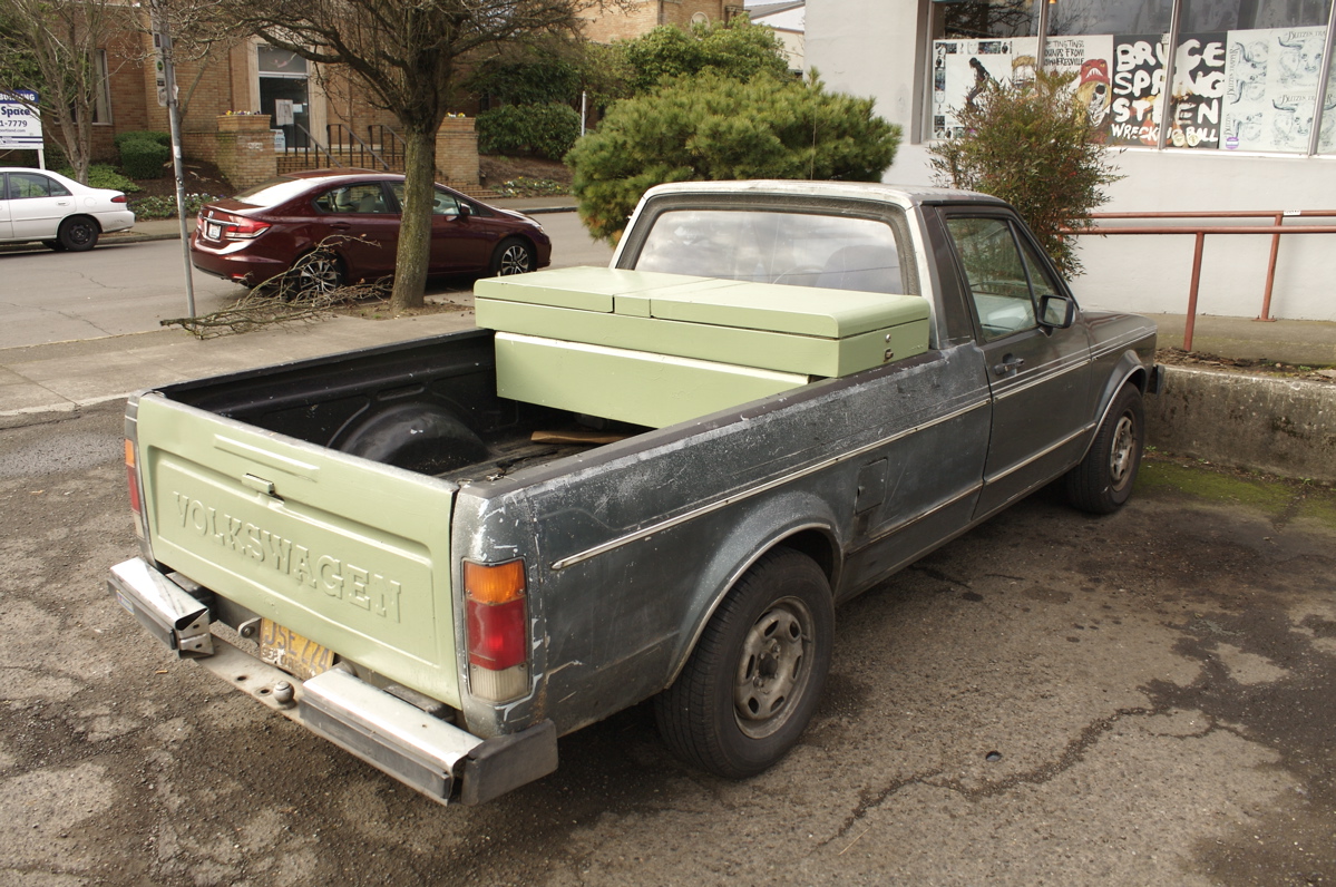 OLD PARKED CARS.: 1981 Volkswagen Rabbit Pickup.