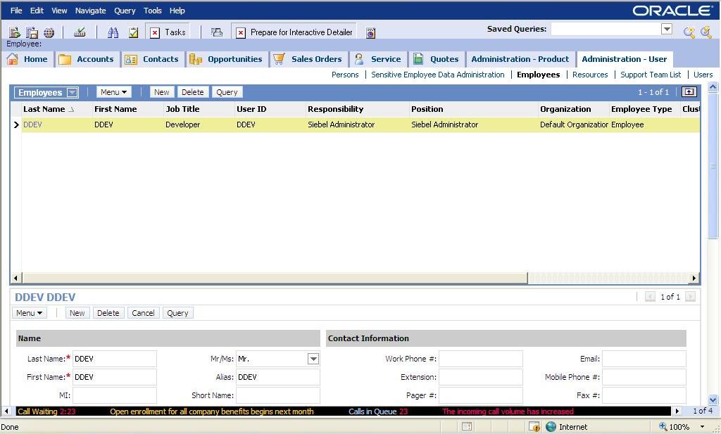 Siebel Crm By Aasif Ansari Add A New User To Localsample Database