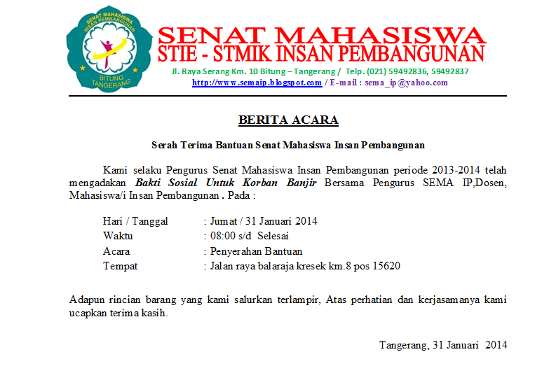 CONTOH PROGRAM KERJA ORGANISASI SENAT MAHASISWA INSAN PEMBANGUNAN TANGERANG