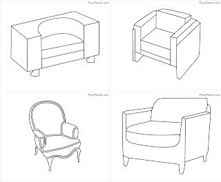 Four Coloring: Free printable Armchair coloring pages for kids