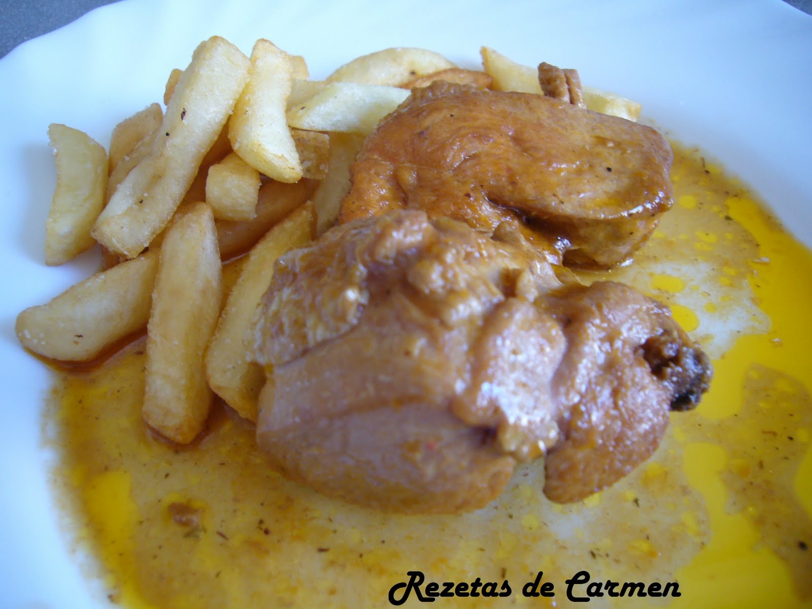 Pollo con salsa de zanahorias